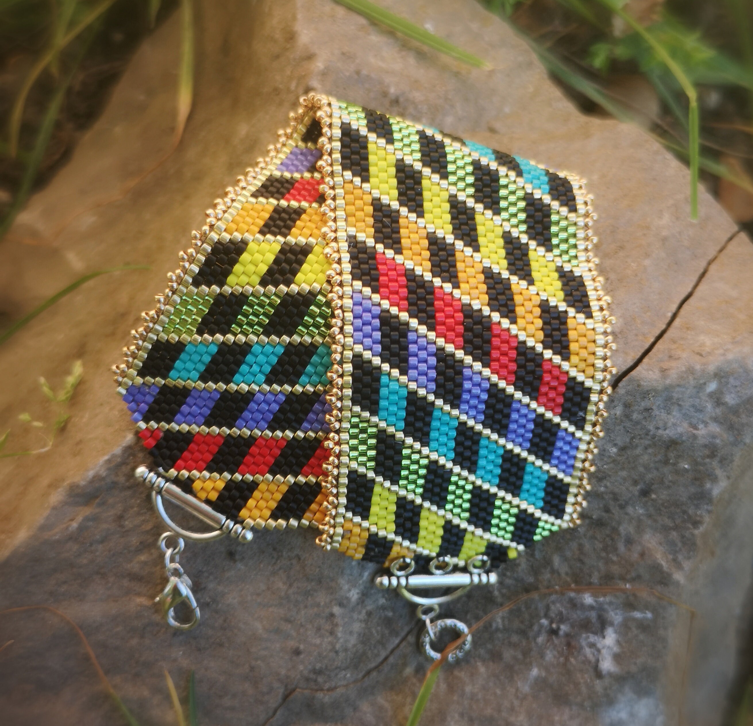 Beaded Pen Wrap Pattern - Rainbow Gold #1 - Instant Download - Peyote ...