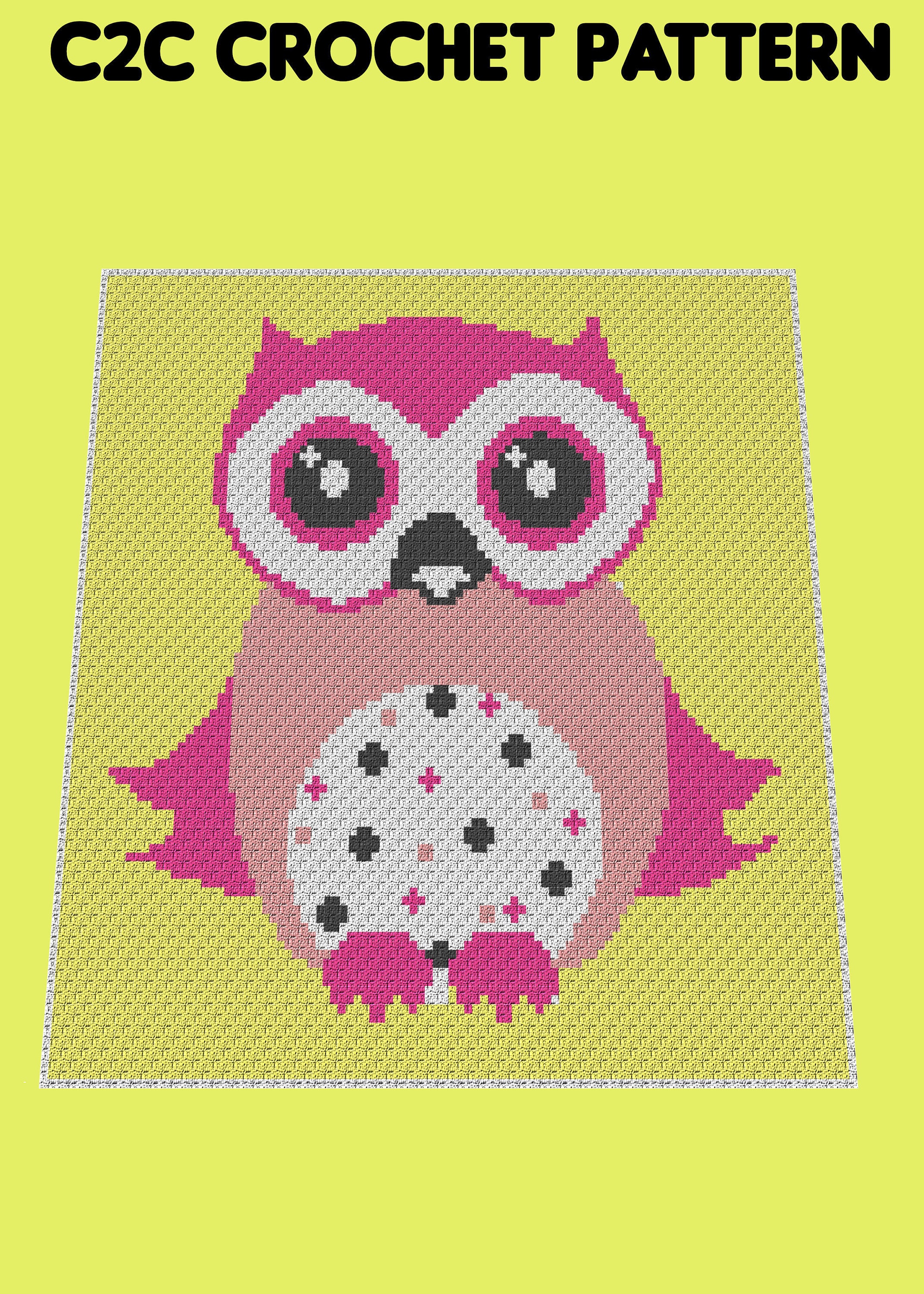 Cute Owl Kids Blanket C2C Crochet Pattern/chart/graph PLUS FREE Written ...
