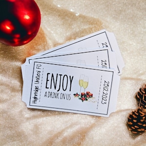 Personalized Christmas Party Drink Tokens: Ticket Style (25/pack) - Etsy
