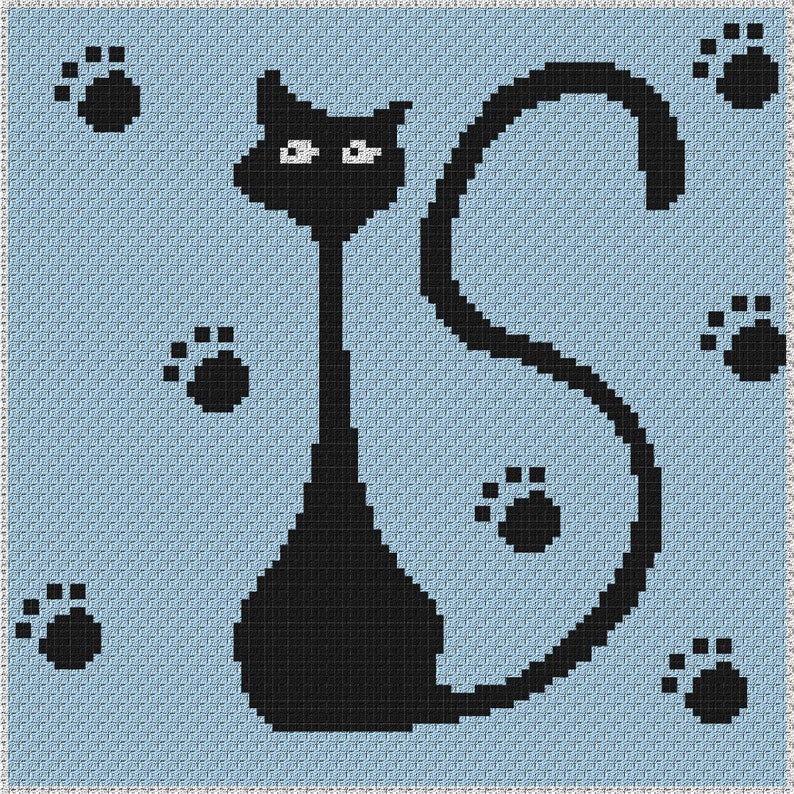 Whimsey Cat 001 Blanket C2C Crochet Pattern/chart/graph PLUS - Etsy