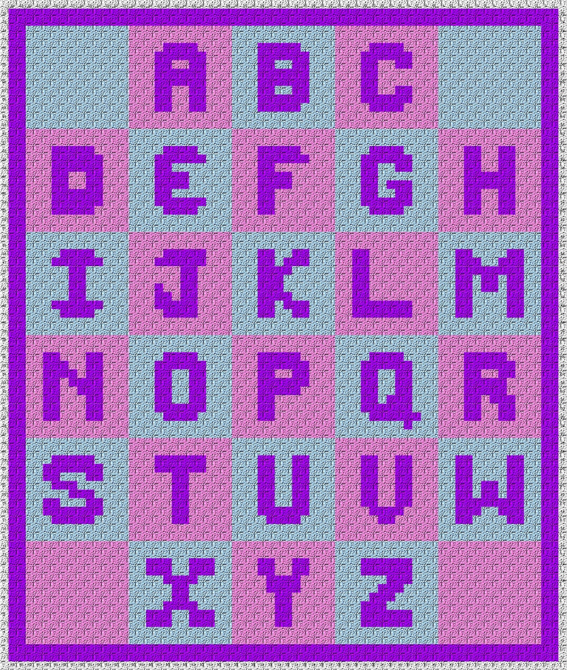 Baby Girl Alphabet Blanket C2c/graphghan Pattern/chart/graph - Etsy