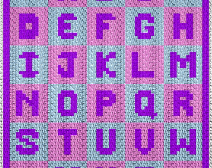 Baby Girl Alphabet Blanket C2c/graphghan Pattern/chart/graph PLUS FREE ...