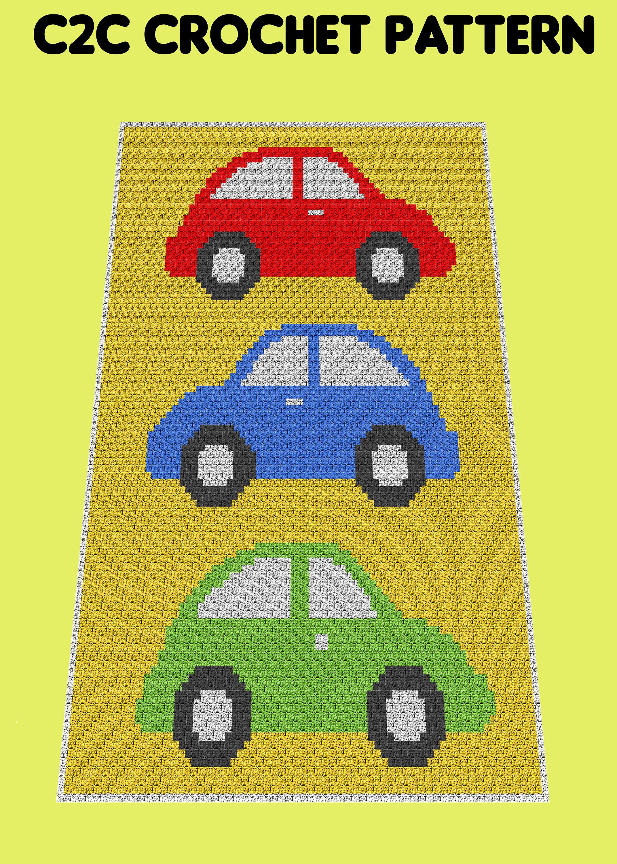 Toy Cars Kids Blanket C2C Crochet Pattern/chart/graph PLUS - Etsy