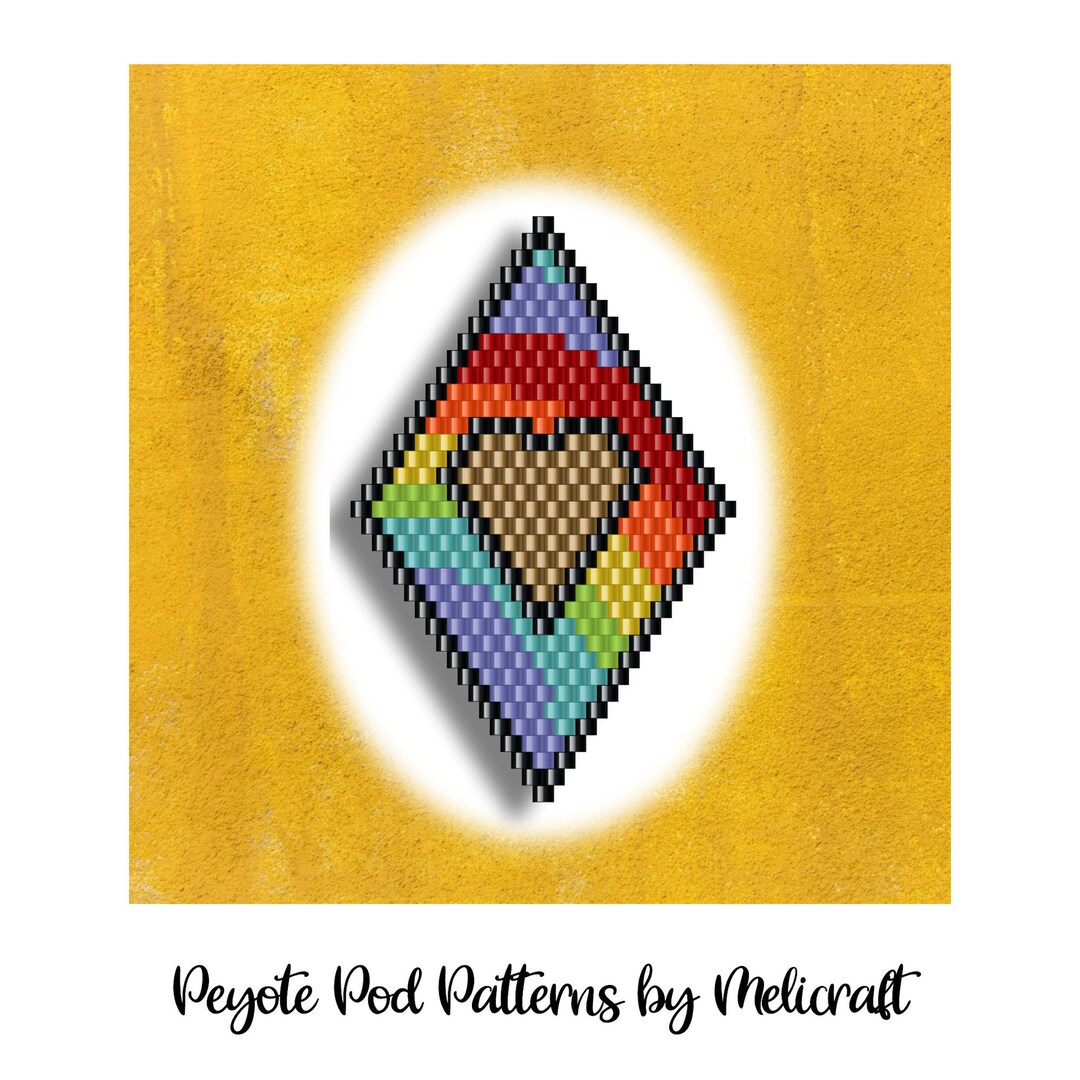 Rainbow Heart 3D Peyote Pod | Beading Pattern | Using Miyuki Delicas ...