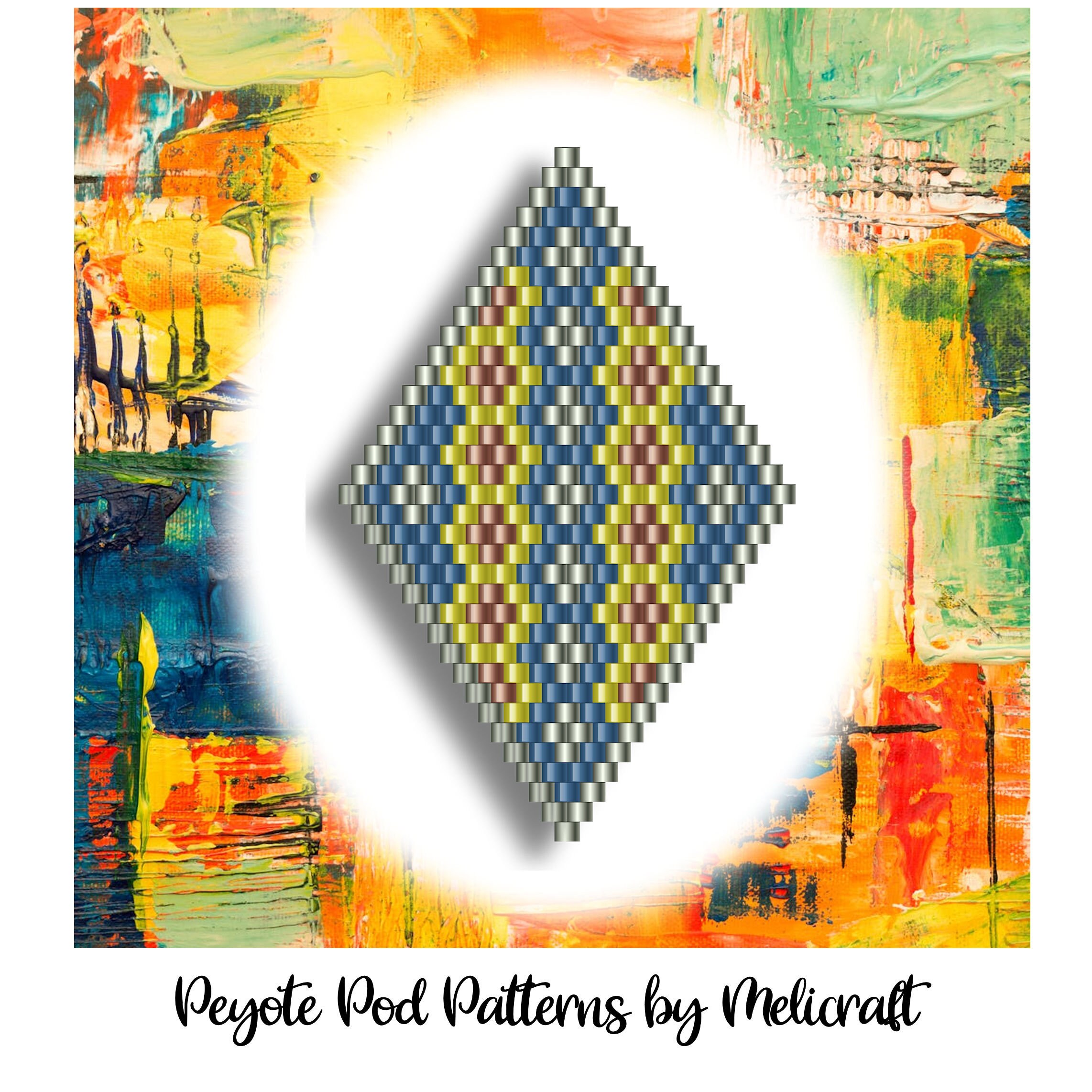 Nature 1 Stones Peyote Bracelet Pattern - Odd Count Peyote Stitch Chart ...