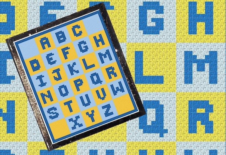 Baby Boy Alphabet Blanket C2c/graphghan Pattern/chart/graph - Etsy