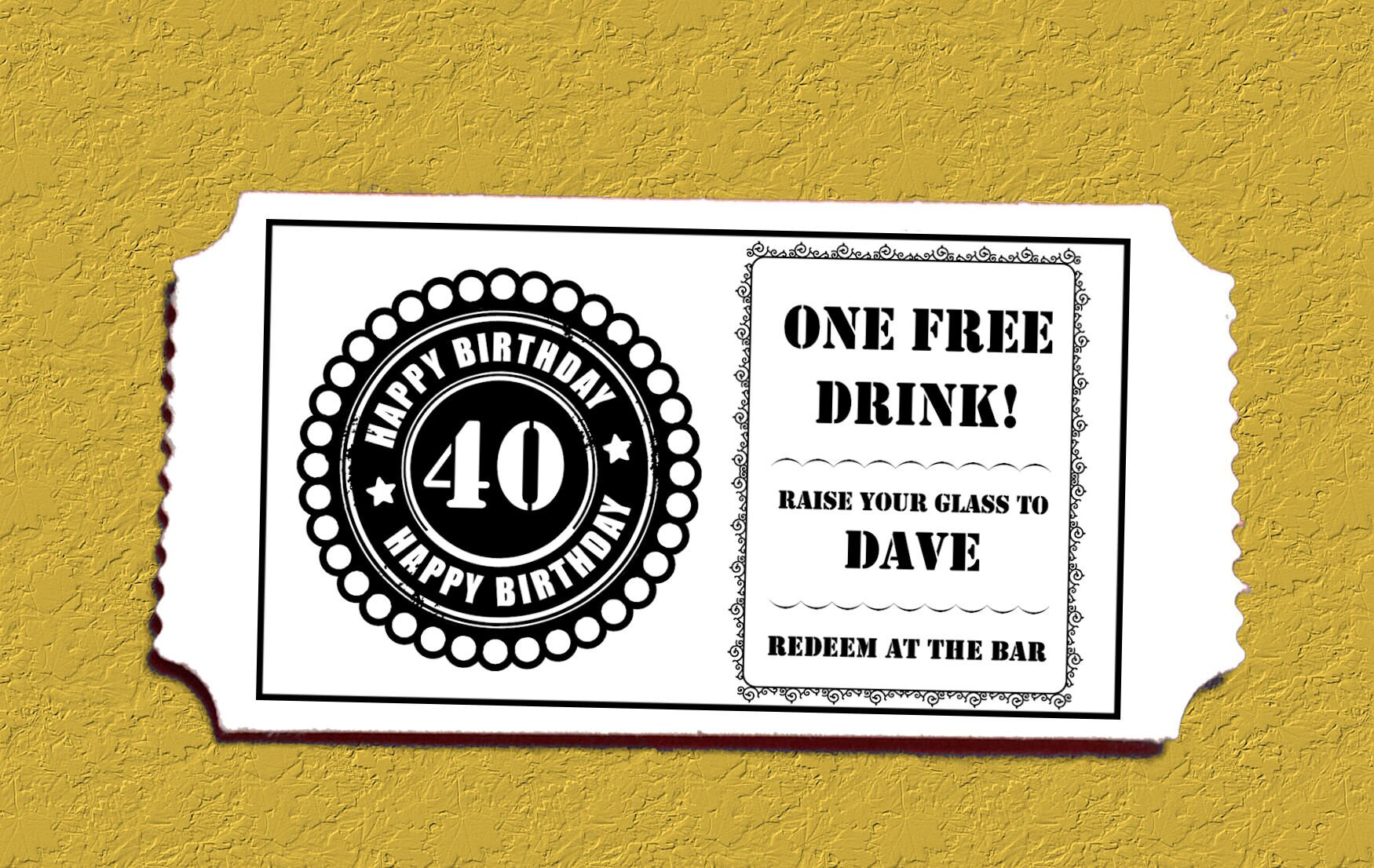 Personalised "Free Drink" Tokens for Birthdays - 5 Colours, ANY AGE! 25 ...