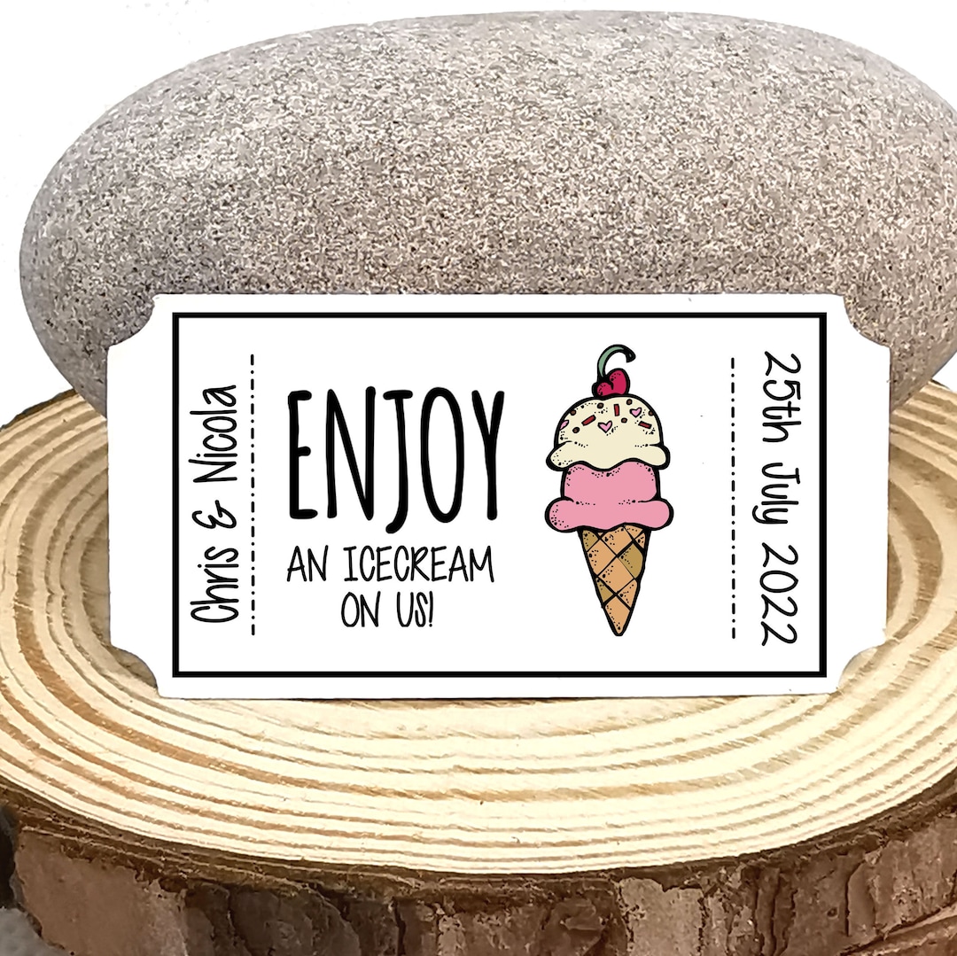 Personalized Ice Cream Tokens: Wedding, Birthday Party Favors (25/pack ...