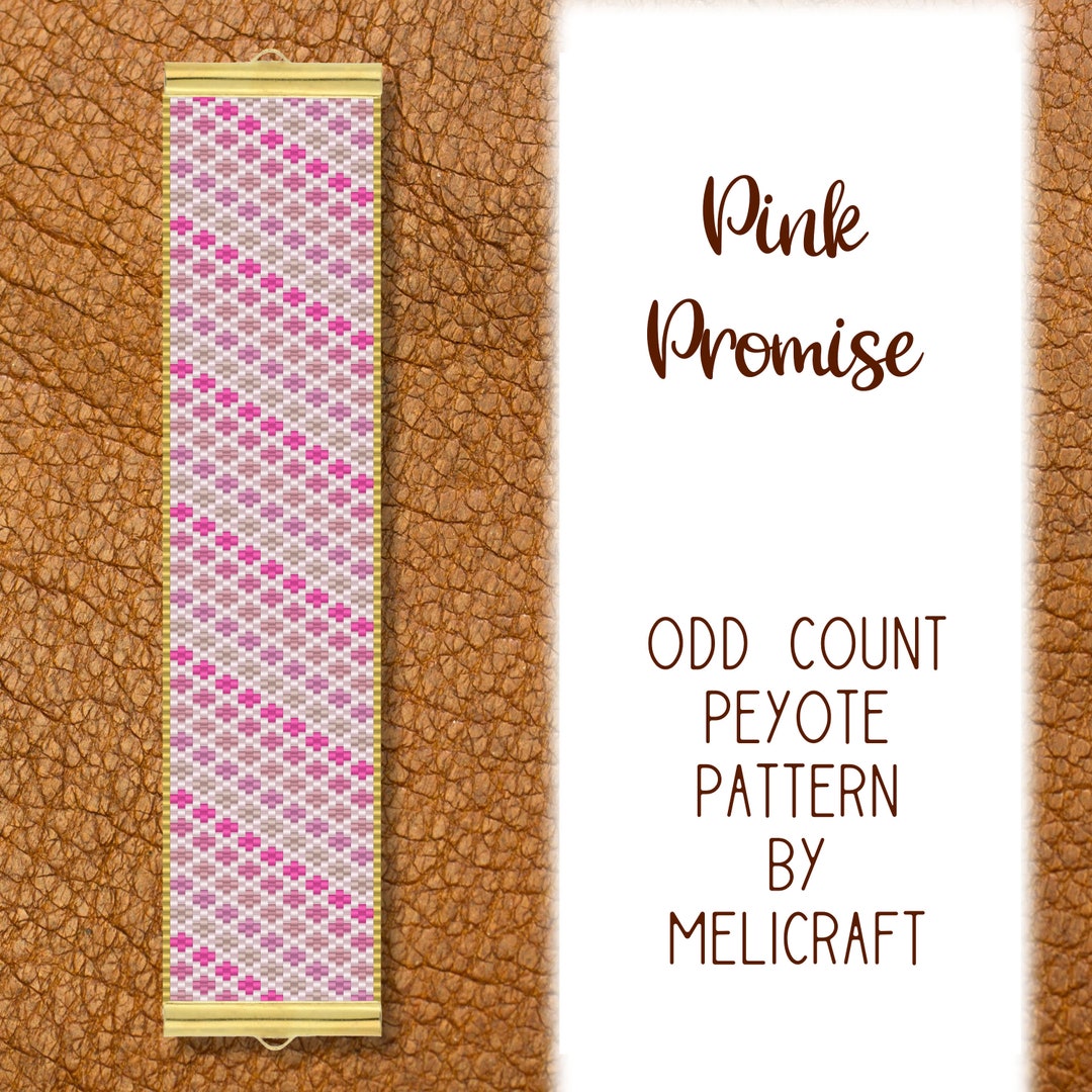 Peyote Bracelet Pattern | Odd Count Peyote Stitch Chart | Pink Promise ...