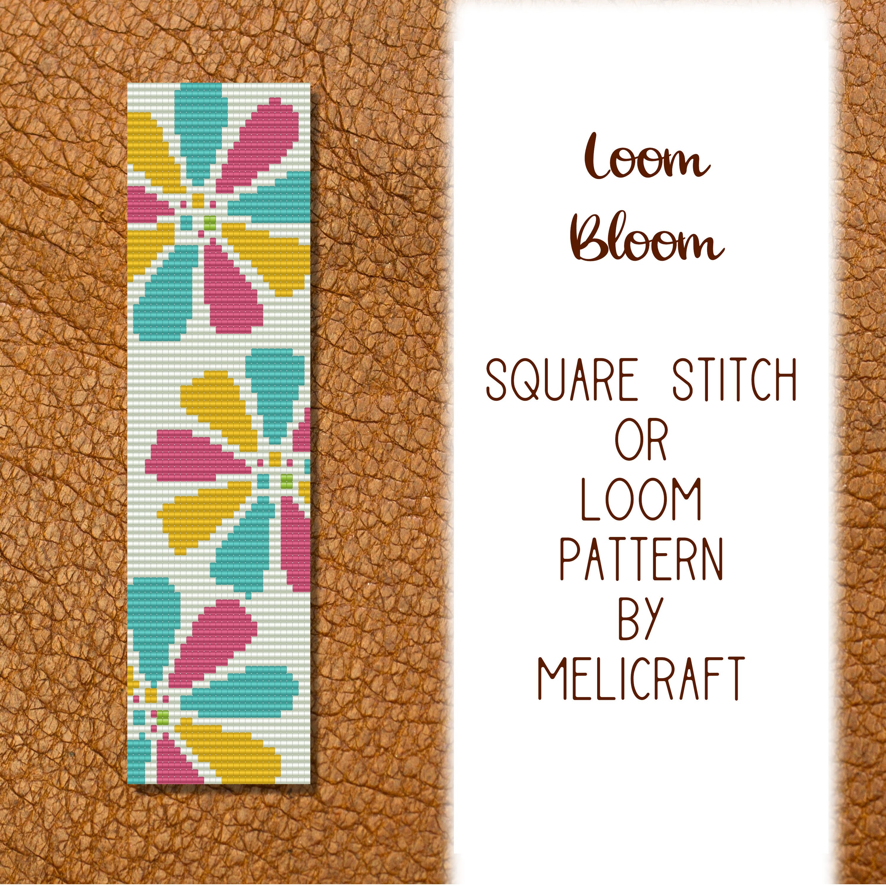 Loom/square Stitch Bracelet Pattern DIGITAL DOWNLOAD Loom | Etsy