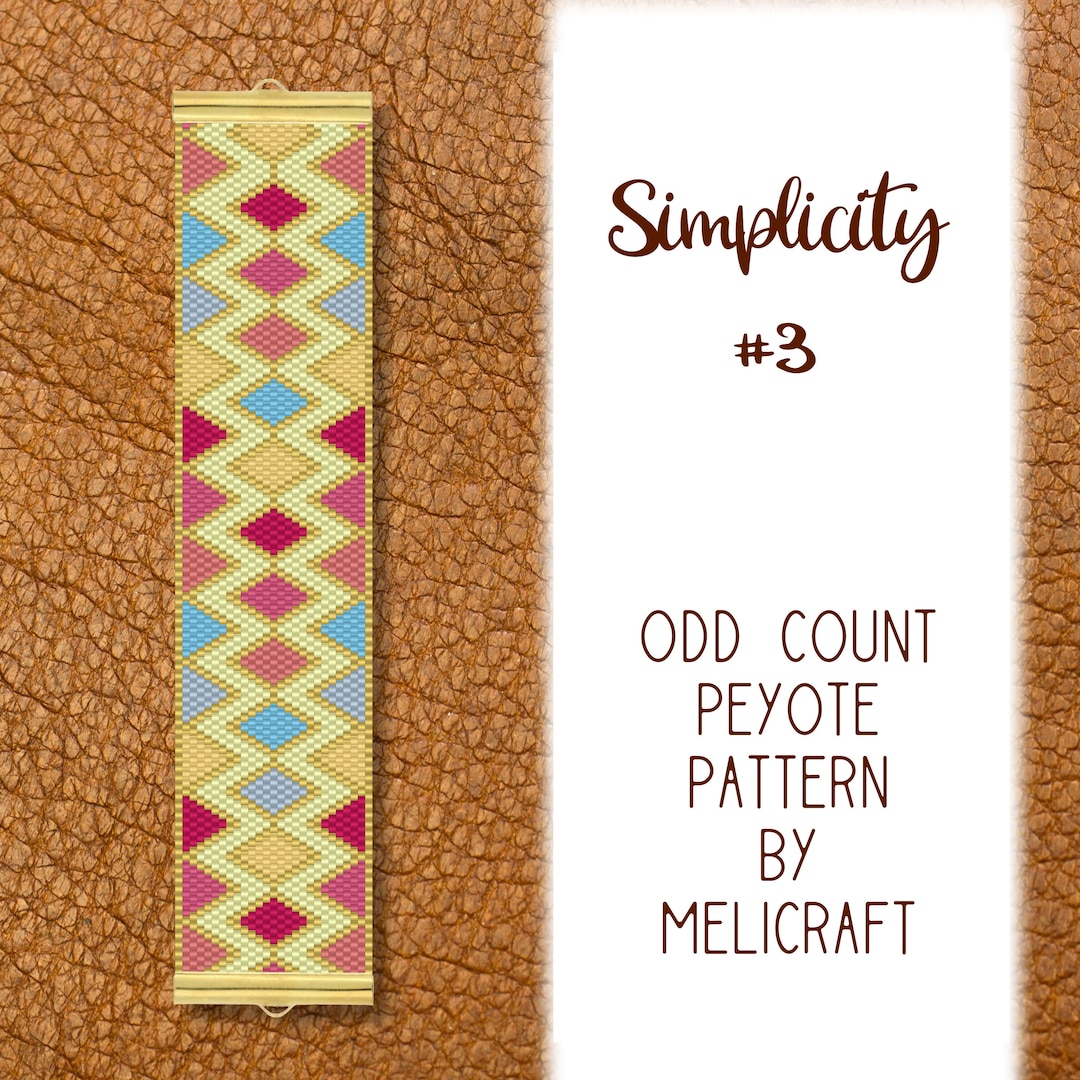 Peyote Bracelet Pattern | Odd Count Peyote Stitch Chart | Simplicity 3 ...