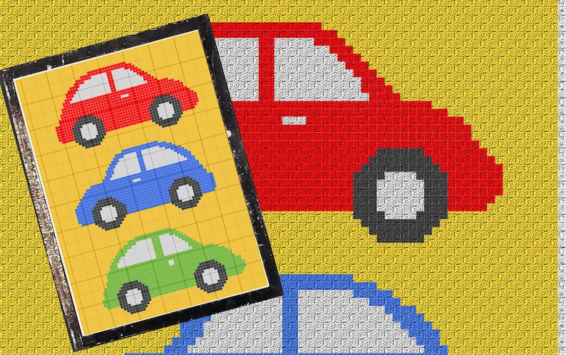 Toy Cars Kids Blanket C2C Crochet Pattern/chart/graph PLUS - Etsy