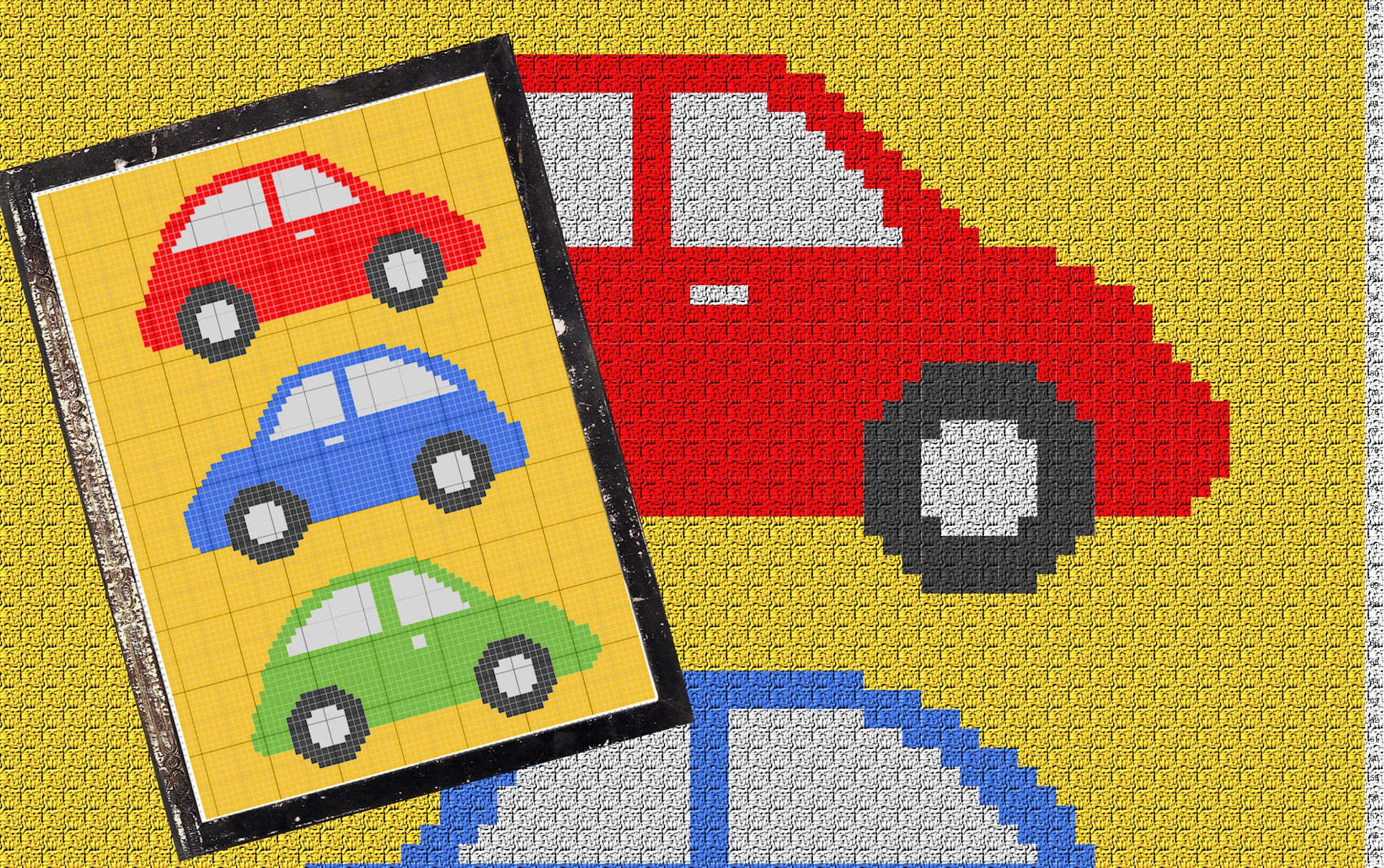 Toy Cars Kids Blanket C2C Crochet Pattern/chart/graph PLUS - Etsy