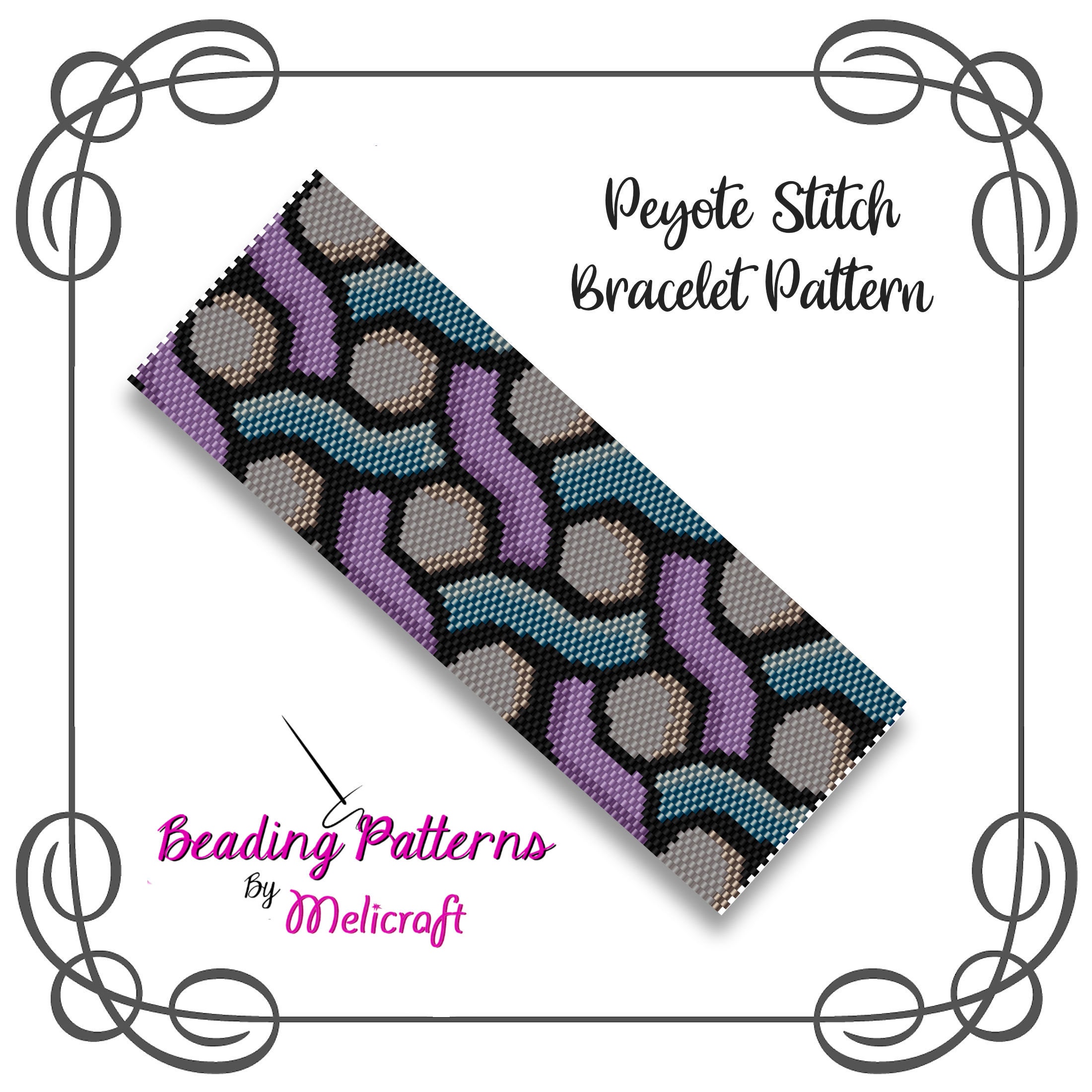 Mermaid Scales Peyote Bracelet Pattern - Even Count Peyote Stitch Chart ...