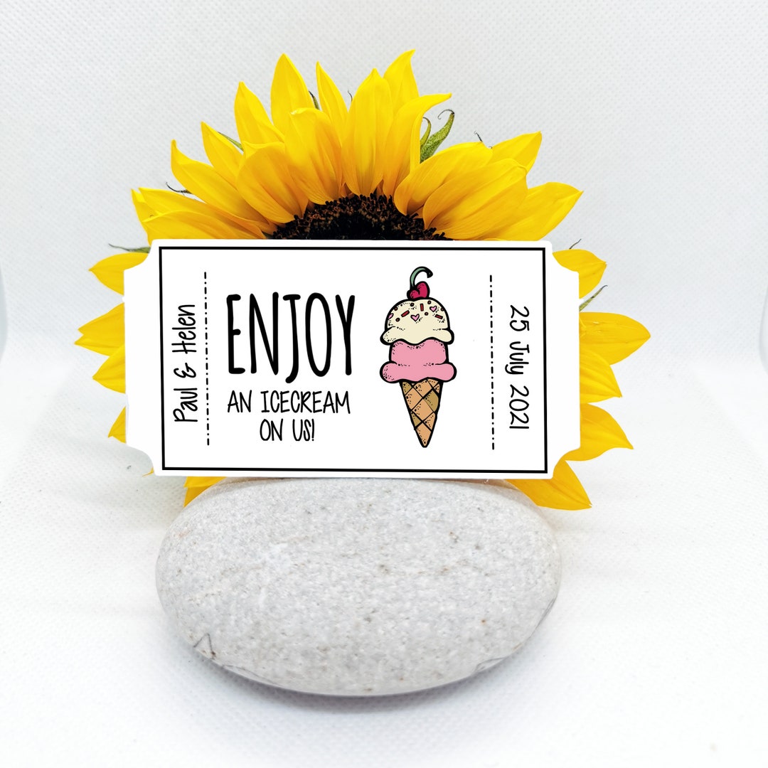 Personalized Ice Cream Tokens: Wedding, Birthday, Parties (10 per Pack ...
