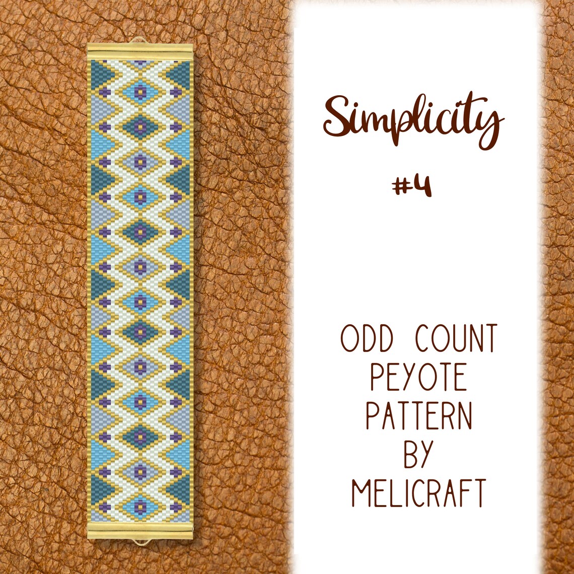 Peyote Bracelet Pattern | Odd Count Peyote Stitch Chart | Simplicity 4 ...