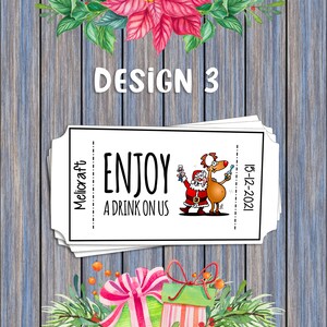 Personalized Christmas Party Drink Tokens: Ticket Style (25/pack) - Etsy