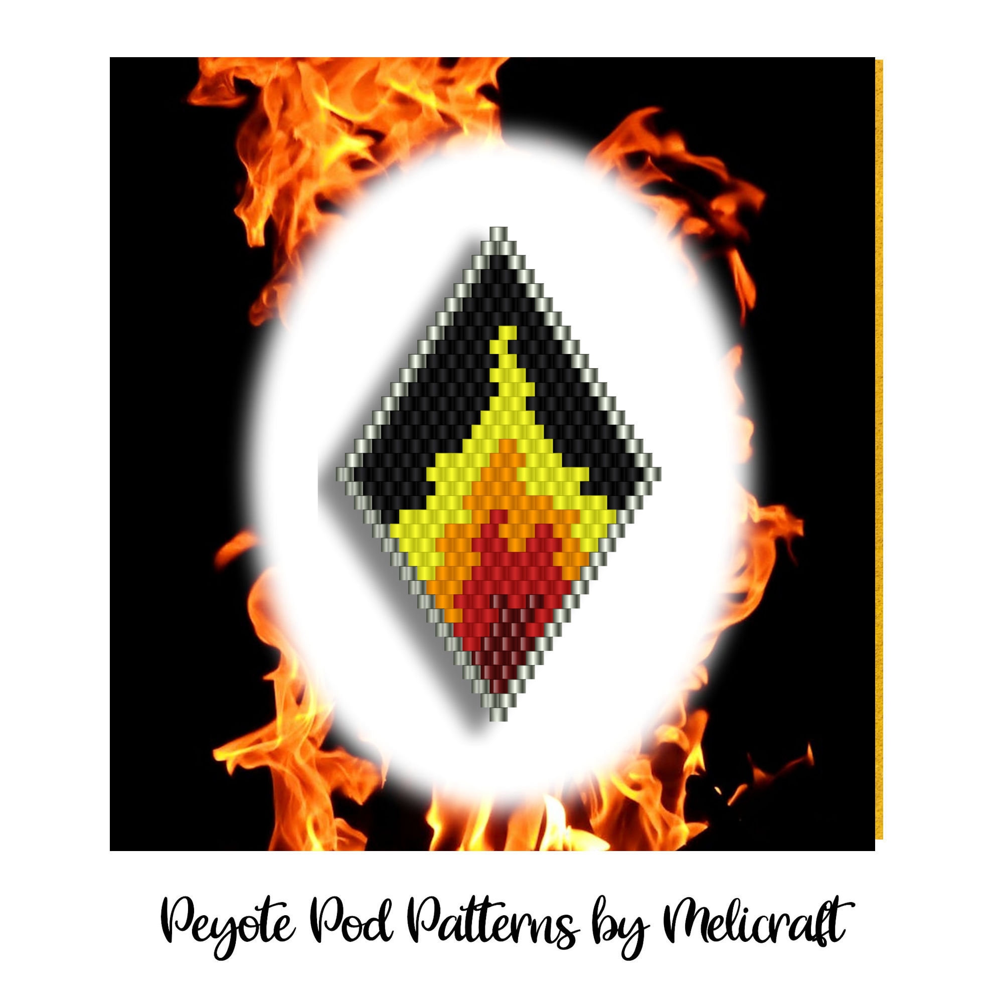 Fire 001 3D Peyote Pod Beading Pattern Using Miyuki | Etsy
