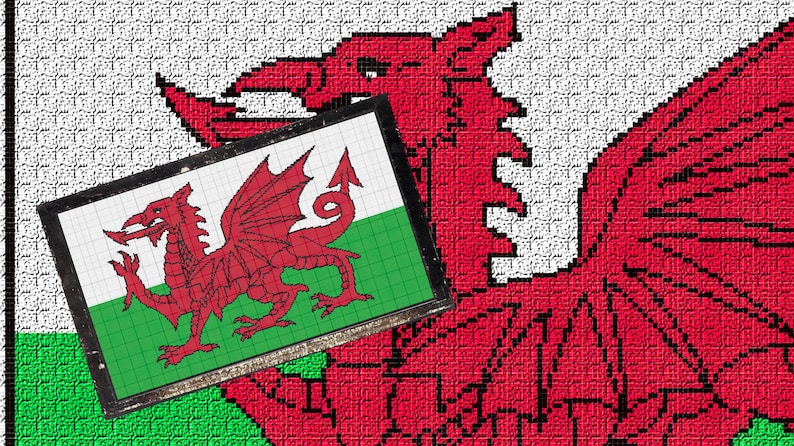 Wales/welsh Flag Blanket Throw C2C Graphghan Crochet - Etsy Australia