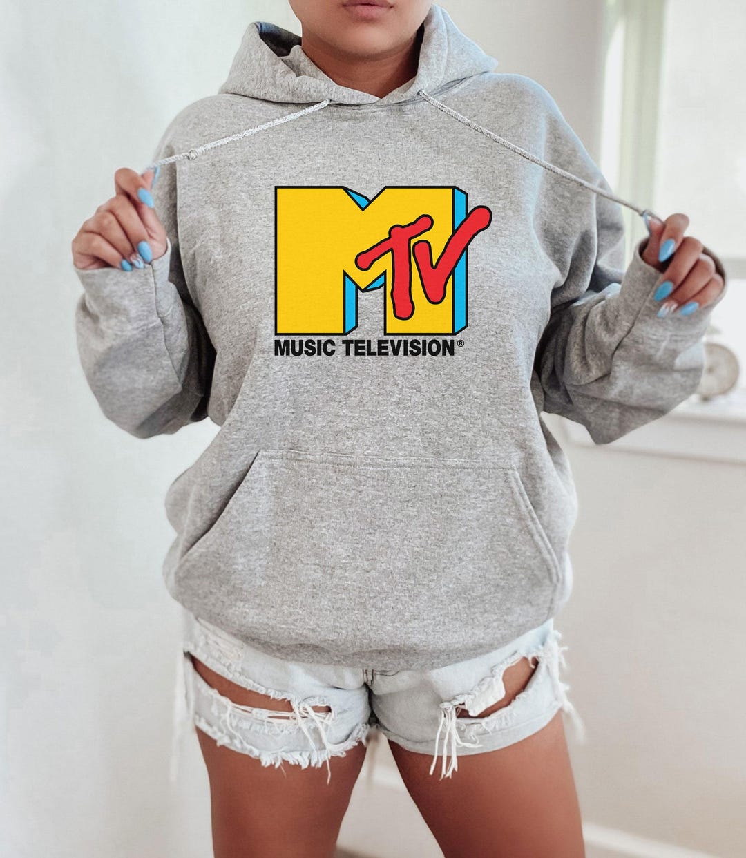 MTV Hoodie, MTV Music Television Signal Logo T-shirt, Mtv Shirt, MTV ...