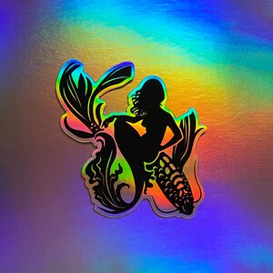 Holo Sticker koi Mermaid, Holographic Die-cut Vinyl Decal for Laptop ...