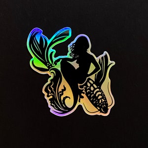Holo Sticker koi Mermaid, Holographic Die-cut Vinyl Decal for Laptop ...