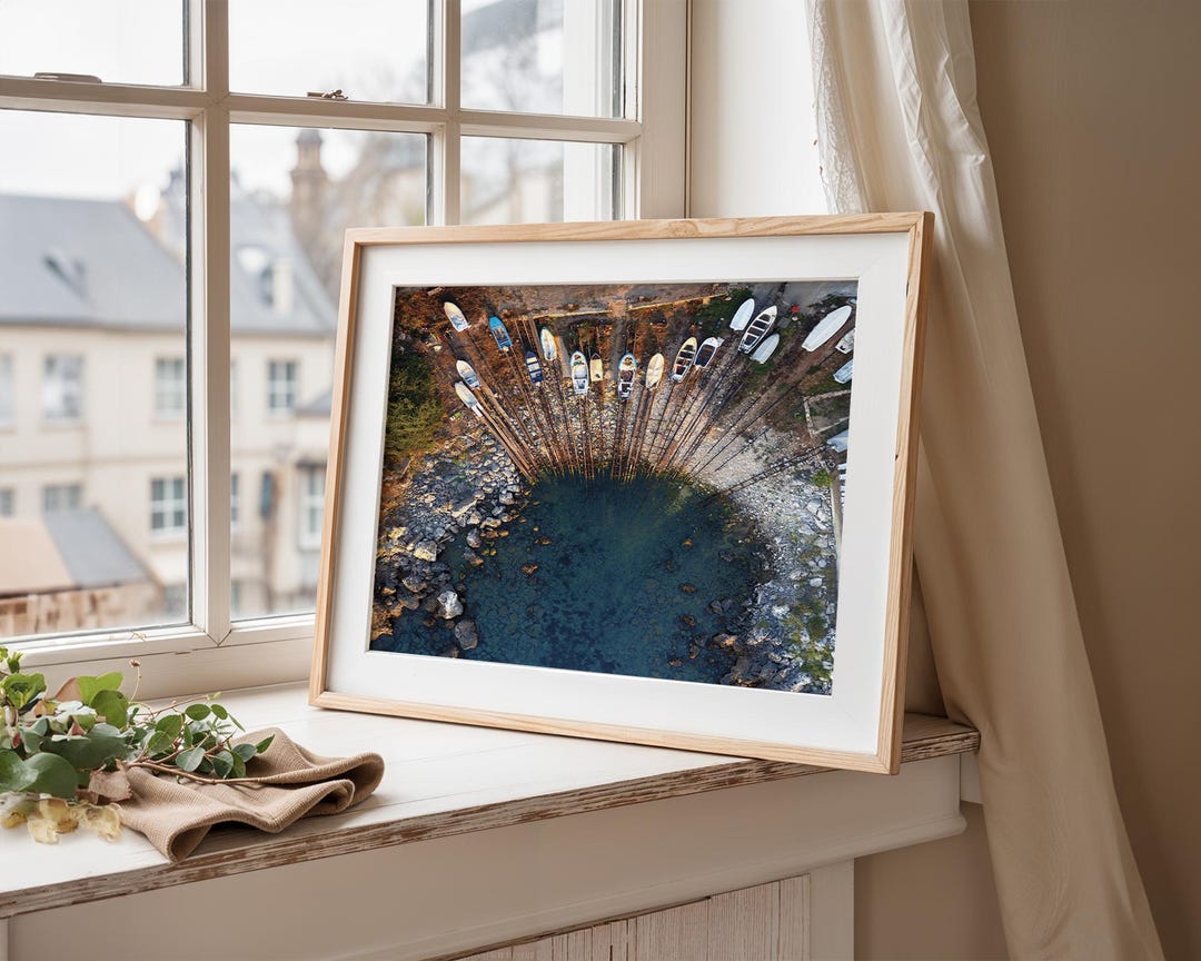 Boats Poster Featuring Coastal Decor – Aerial Landscape Scene With ...