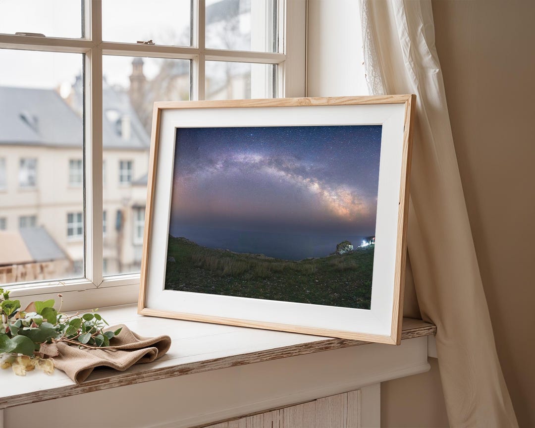 Night Sky Print, Cosmic Arch Over the Sea, Astro Photography, Scenic ...