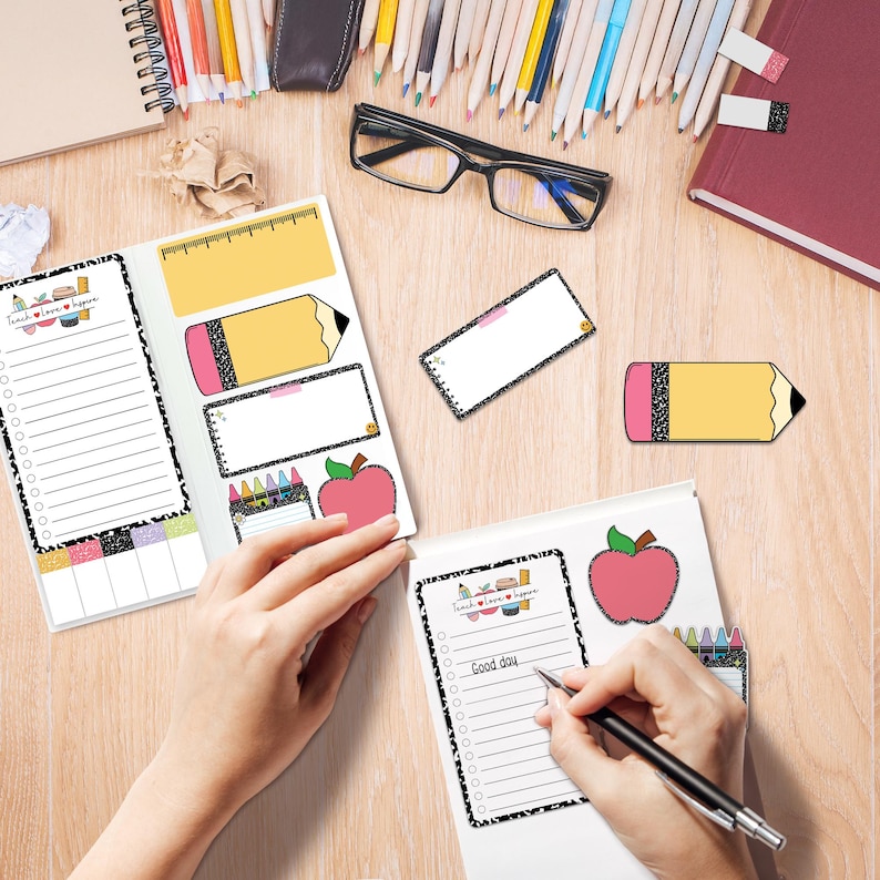 Teacher Sticky Notes Set, Teaching is A Work of Heart Note Holder ...