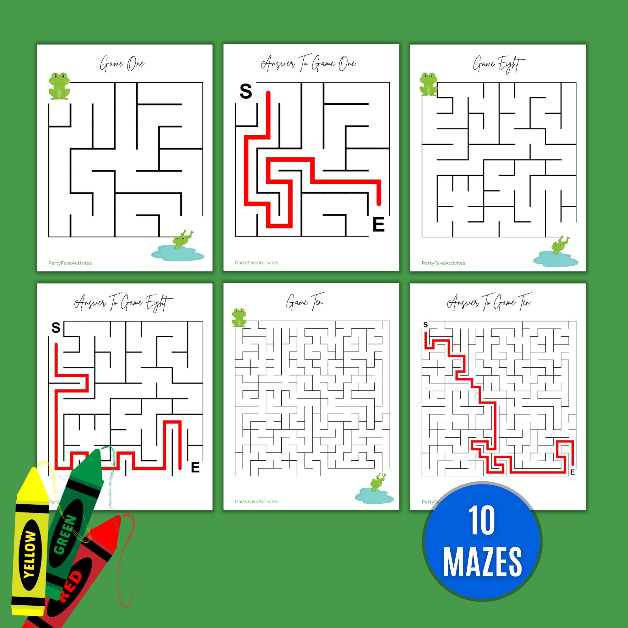 Frog in the Pond – Printable Kids Maze Activity - Etsy
