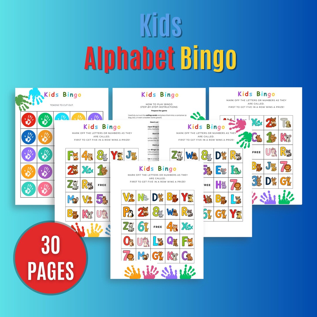 Alphabet Animal Bingo Game: Printable Learning Activity (PDF Download ...