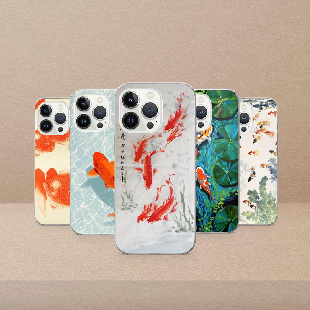 Goldfish Phone Case Koi Fish Cover for iPhone 17pro, 16, 15, 14, 13, 12 ...