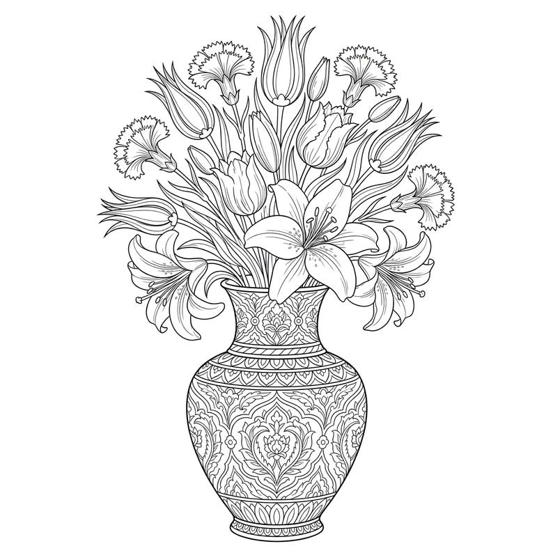 Islamic Pattern Coloring, Ottoman Art Procreate Pages, Geometric Floral ...