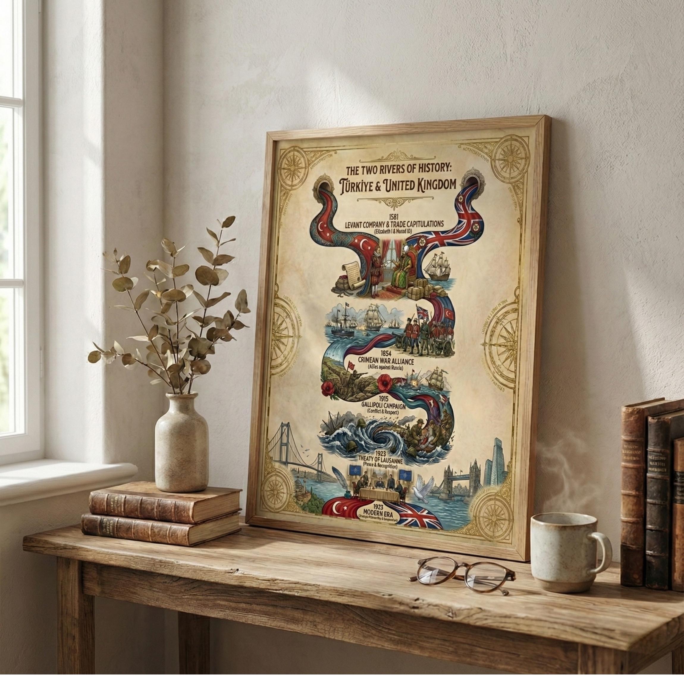Turkish British History Timeline Poster | Ottoman UK Diplomatic ...