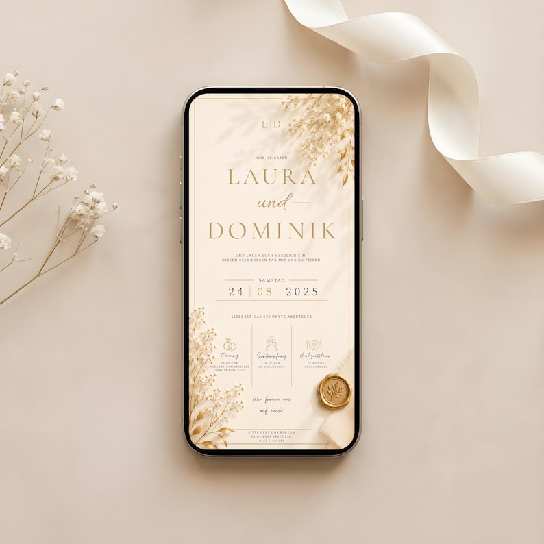Digital Wedding Invitation Template, Save the Date Bundle, Editable ...