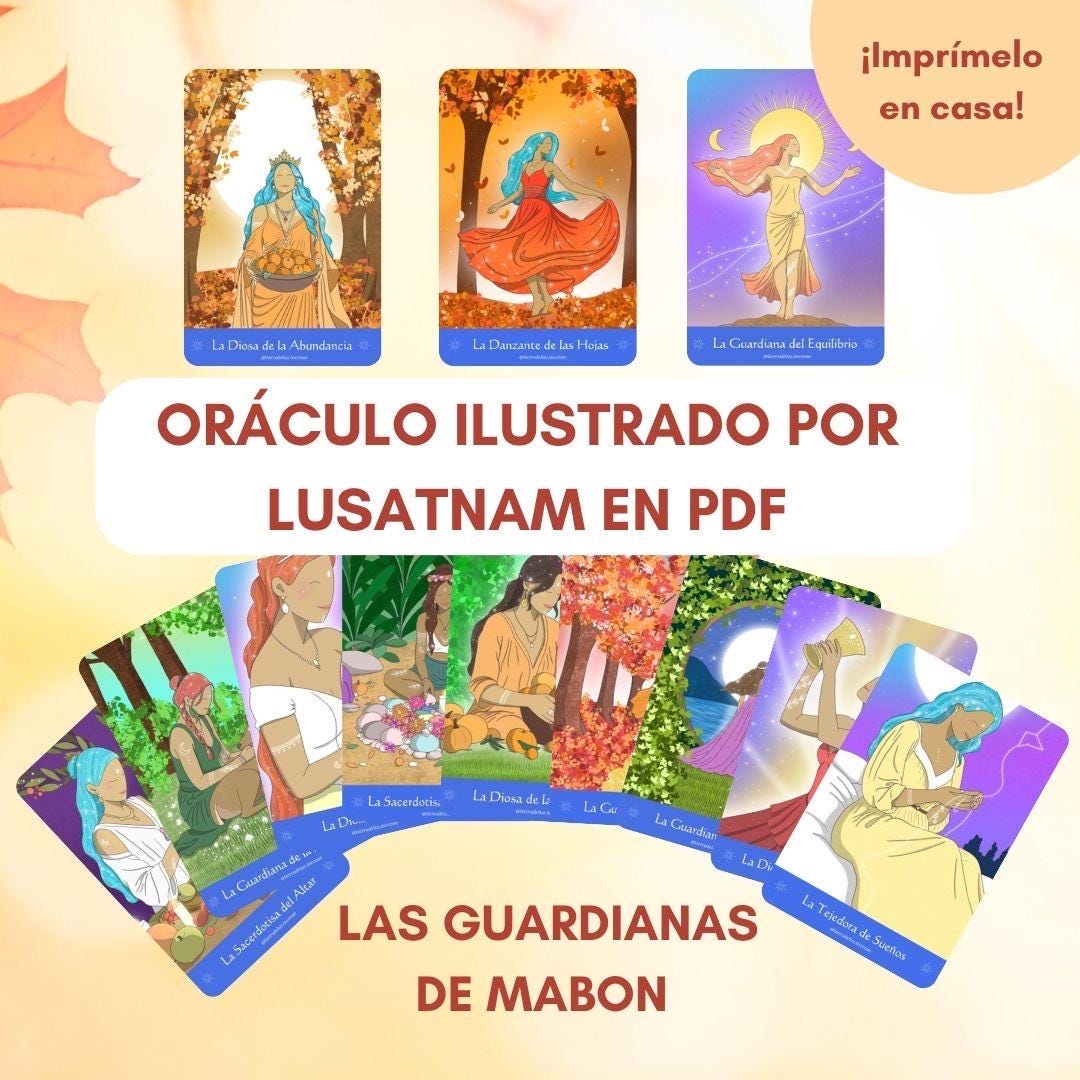 Illustrated Oracle "the Guardians of Mabon" in Printable PDF – 12 Cards ...