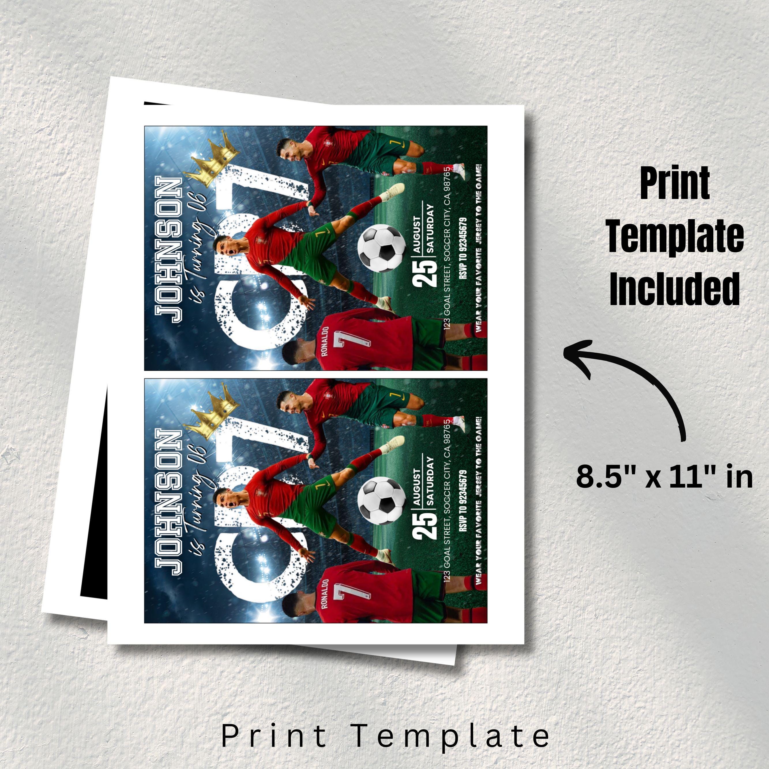 Ronaldo Birthday Invitation, CR7 Invitation, Editable Ronaldo ...