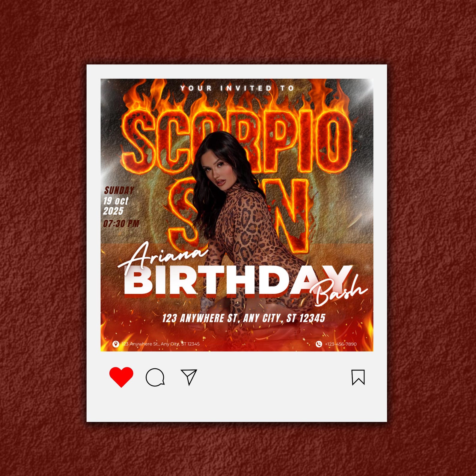 Animated Scorpio Birthday Flyer, Birthday Girl, Happy Birthday Flyer ...