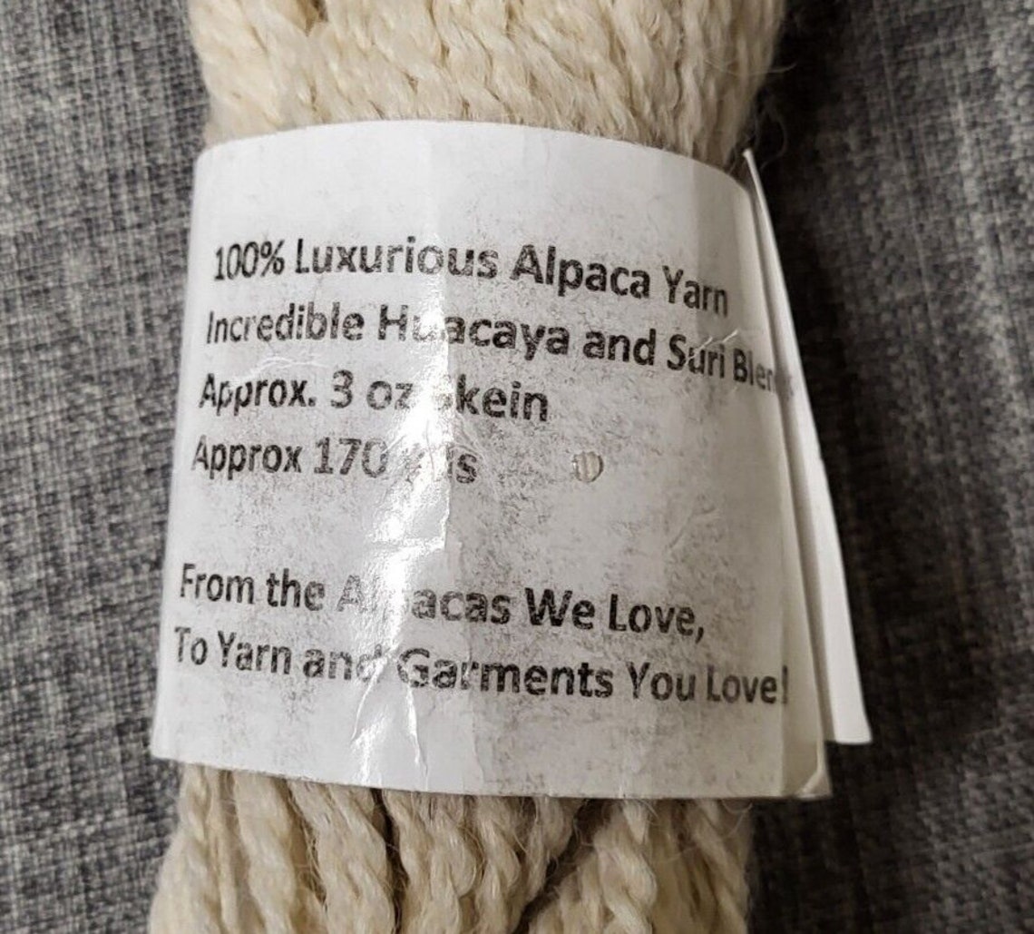 2 Utopia Alpacas 100% Alpaca Yarn Natural Off-white - 3 Oz Hanks - Etsy