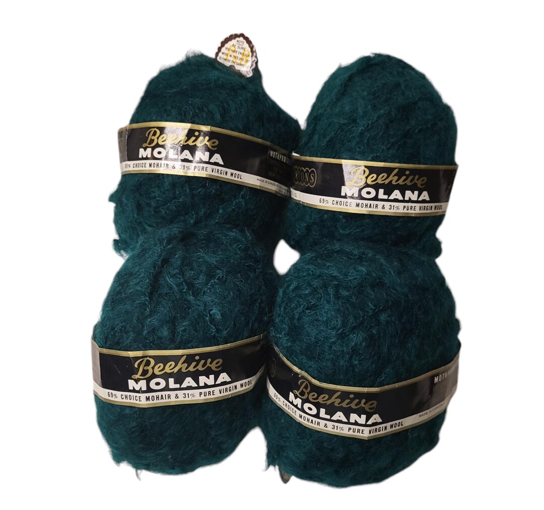 4 Beehive Molana Yarn Blue-green Mohair/wool Blend - Mothproof - 1-oz ...