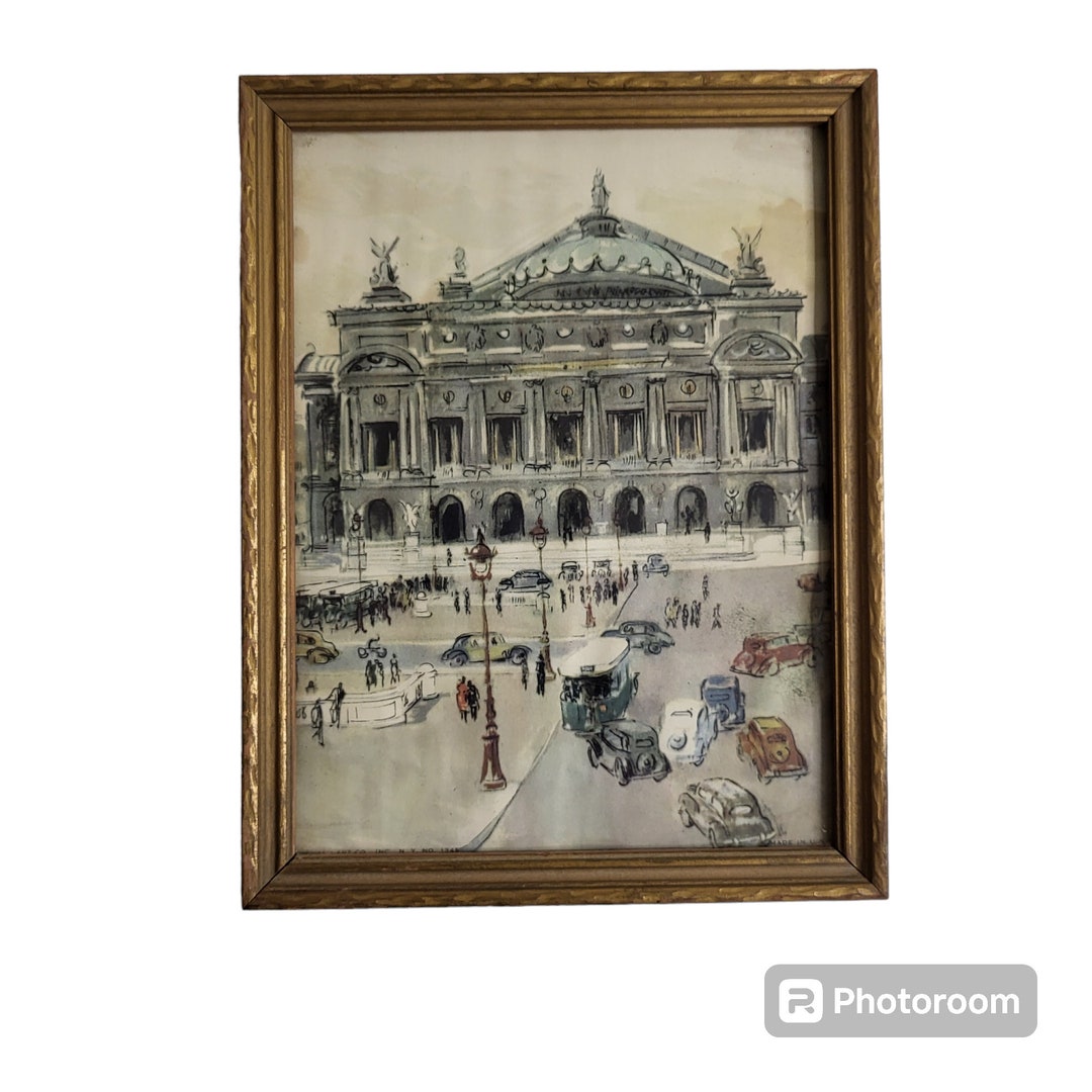 Donald Art Co. Print Paris Opera House - Paris Street Scene - Framed 6 ...