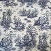 Dark Blue & White Toile Decorator Fabric French Country Heavy Cotton 2 ...