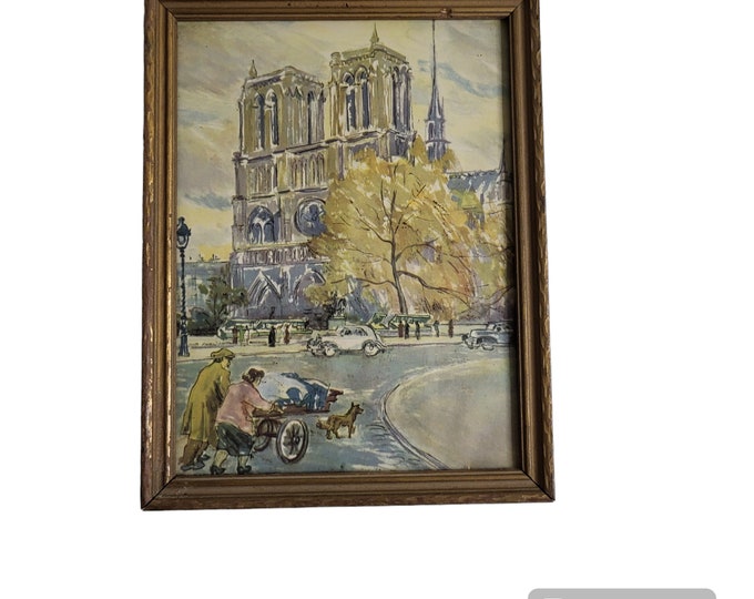 Donald Art Co. Print Notre Dame Cathedral - Paris Street Scene - Framed ...