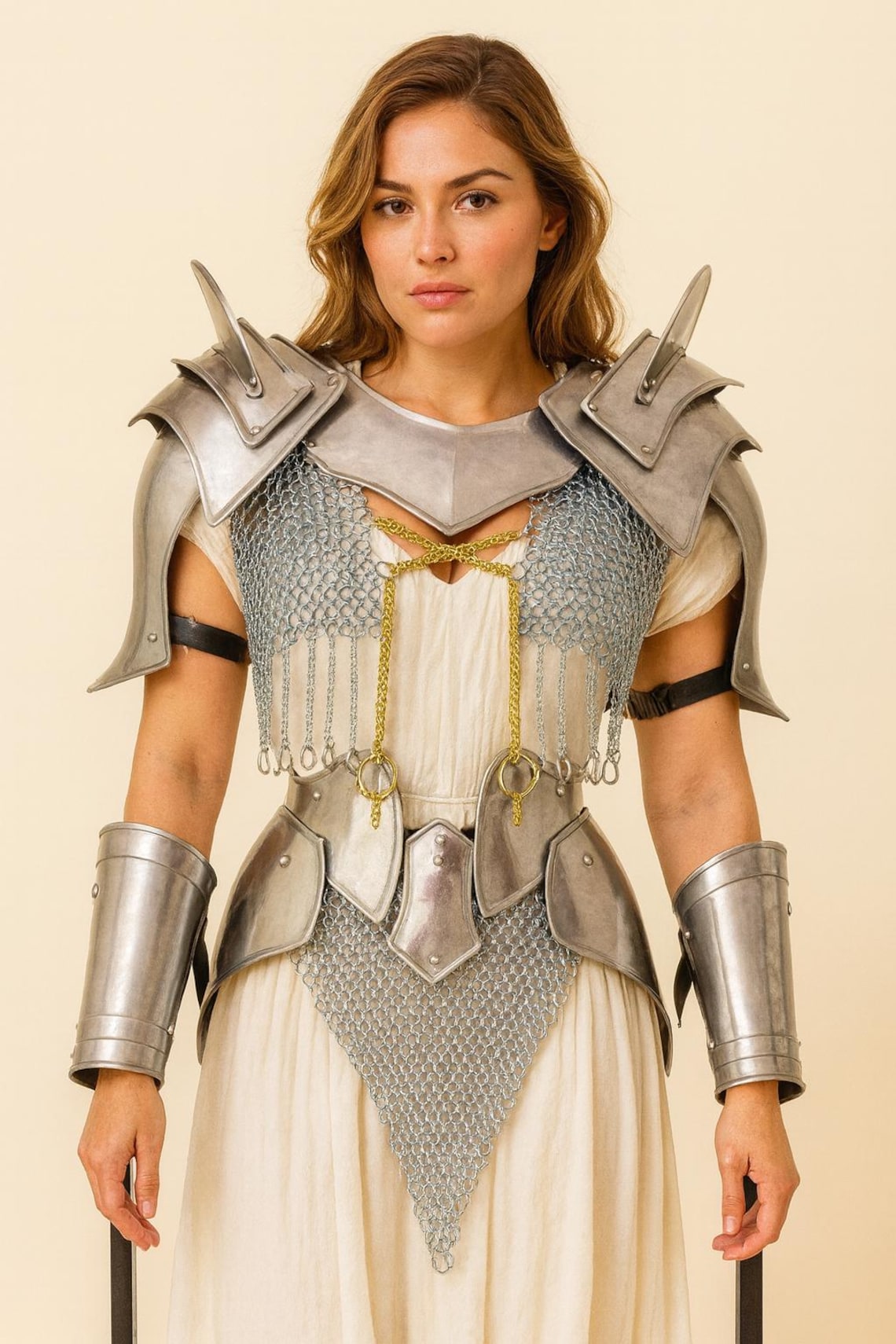 Medieval Female Warrior Armor – Handmade Steel Chainmail Set for LARP ...