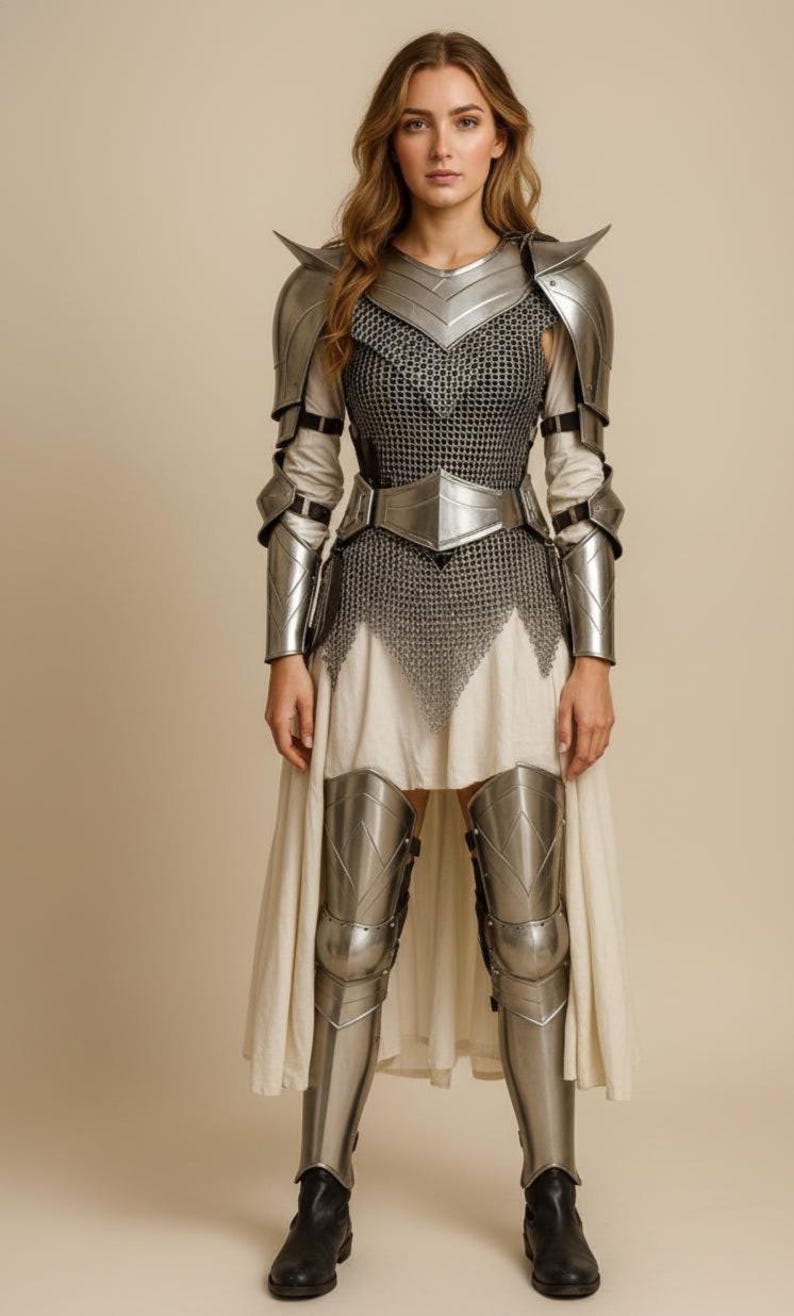 Medieval Female Warrior Armor – Handmade Steel Plate & Chainmail Set - Etsy