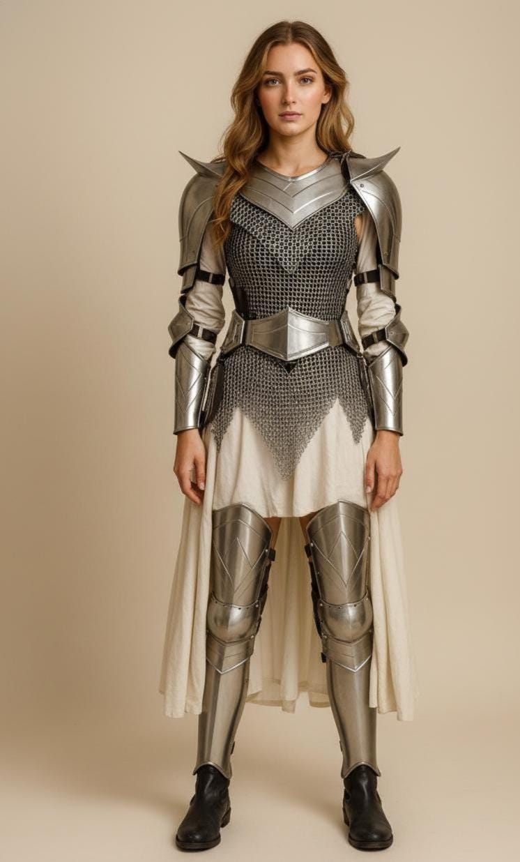 Medieval Female Warrior Armor – Handmade Steel Plate & Chainmail Set - Etsy
