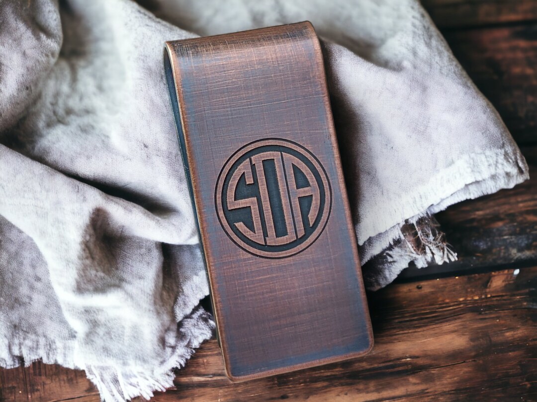 Monogram Money Clip Custom Engraved for Men, Personalized Copper One ...