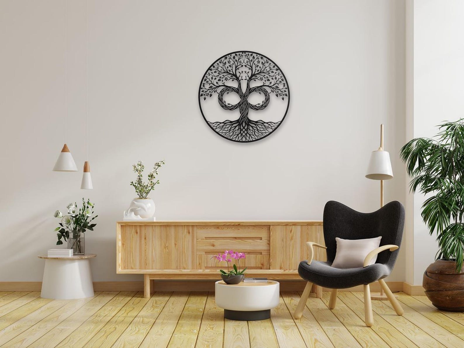 Infinity Tree of Life Metal Wall Art, Steel Family Roots Decor - Etsy