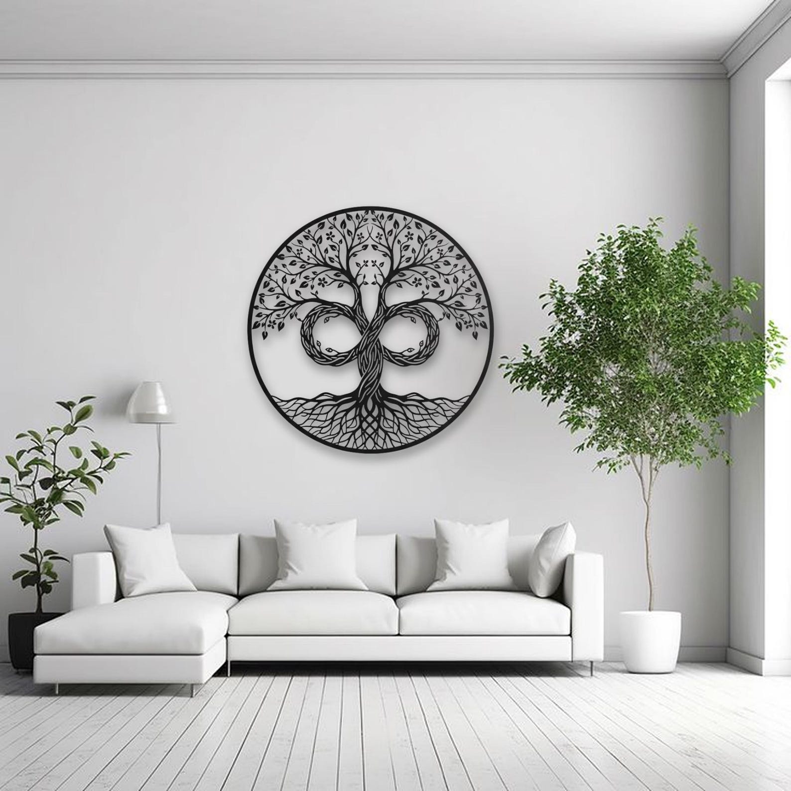 Infinity Tree of Life Metal Wall Art, Steel Family Roots Decor - Etsy