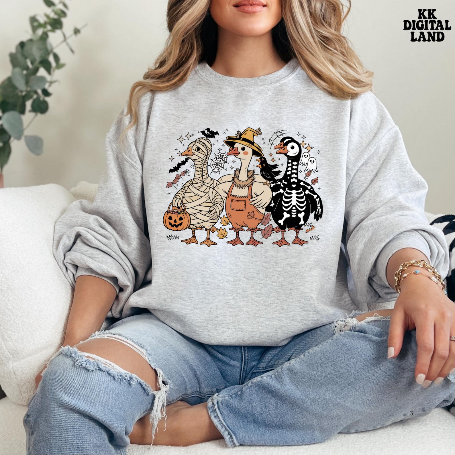 Halloween Goose Trio PNG | Mummy Goose, Scarecrow Goose, Skeleton Goose ...